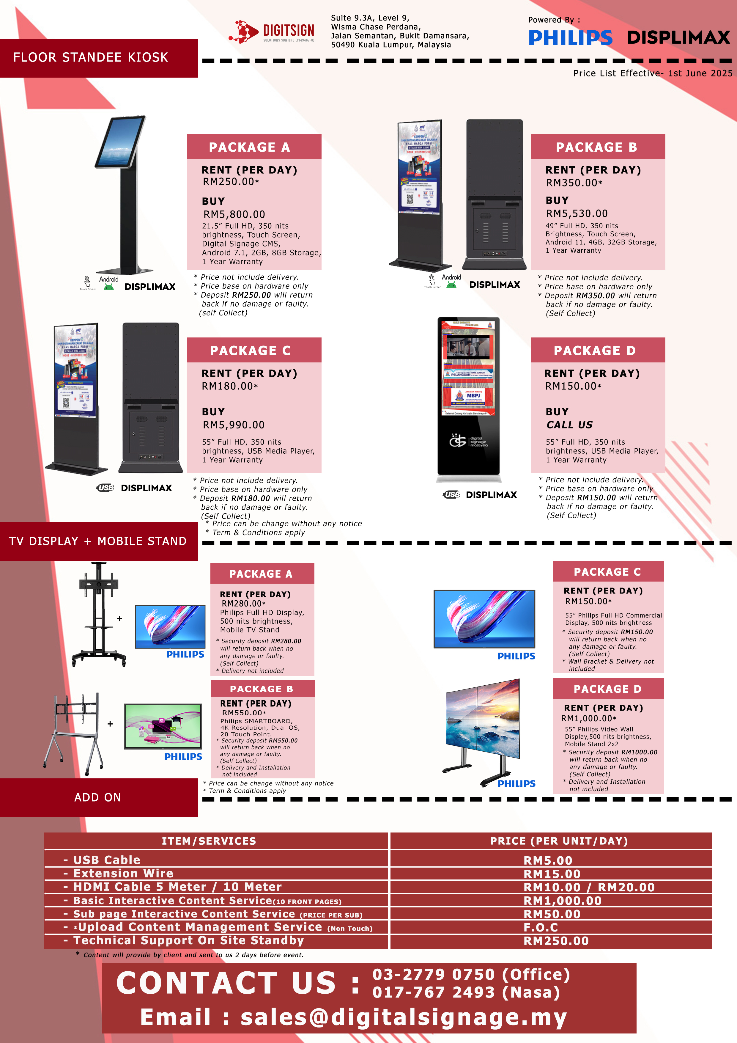 Rental Price - Digital Signage Malaysia